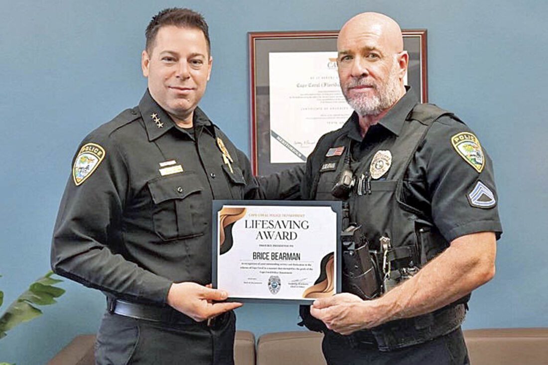 CCPD officer receives Lifesaving Award for water rescue - Cape Coral Breeze
